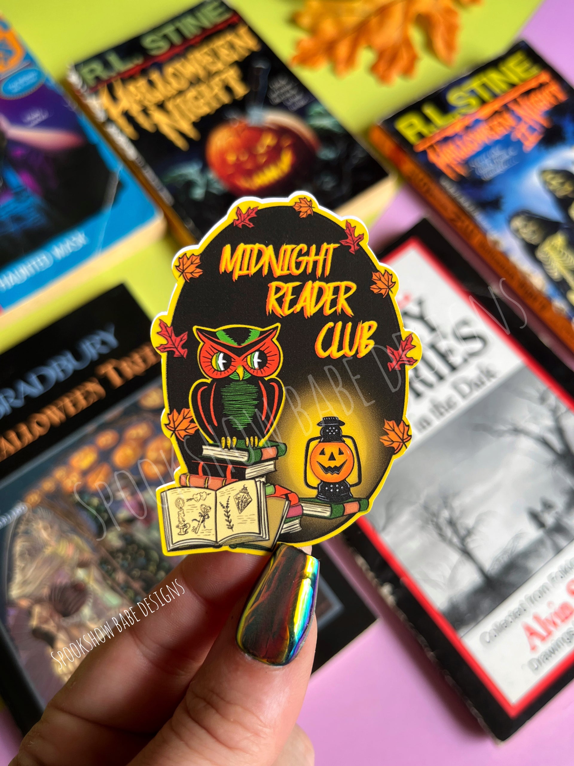 Midnight Reader Club Sticker – Spookshow Babe Designs
